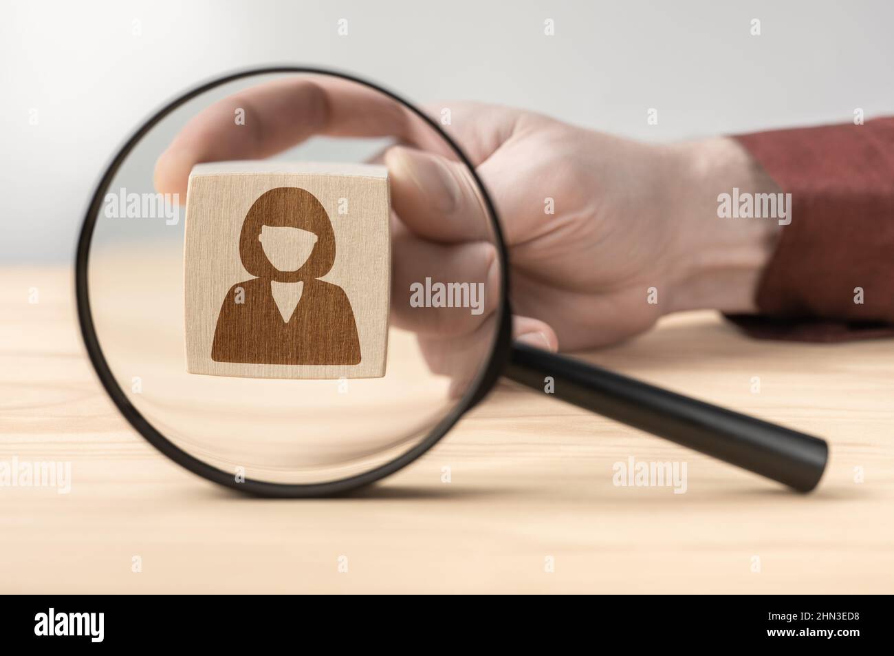 Hire job magnifier icon hi-res stock photography and images - Alamy