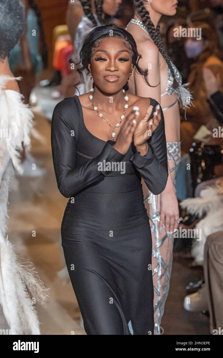 New York, United States. 10th Feb, 2022. Designer Tia Adeola poses on ...