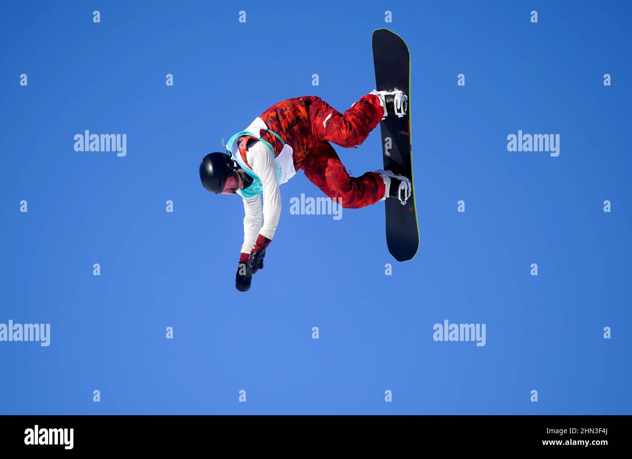 Canada's Laurie Blouin in action in the Women's Snowboard Big Air ...