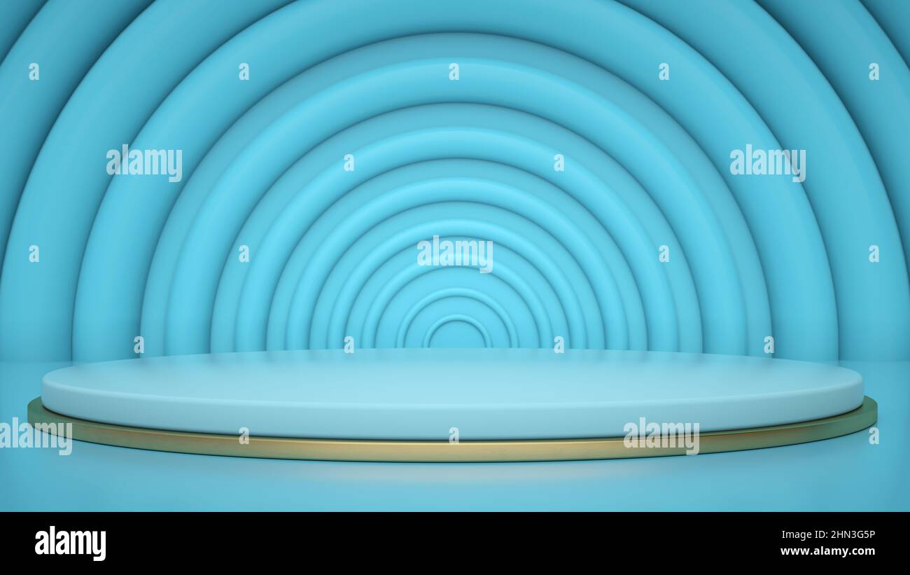 Podium and stage scene, abstract blue podium stage shape. Stage for ...
