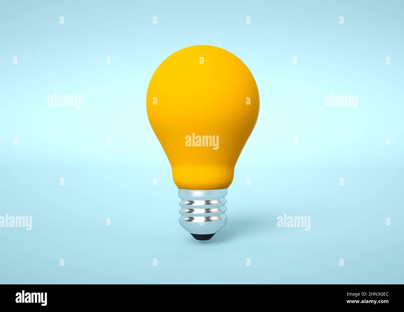 Light bulb light bulb idea icon concept top view on blue background. 3d ...