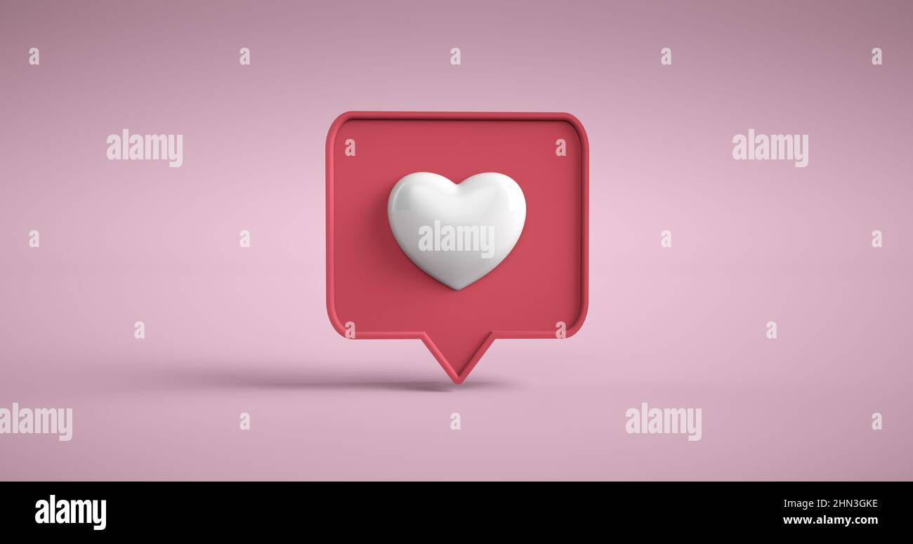 Like notification icon. Social network app icon. 3D illustration Stock ...