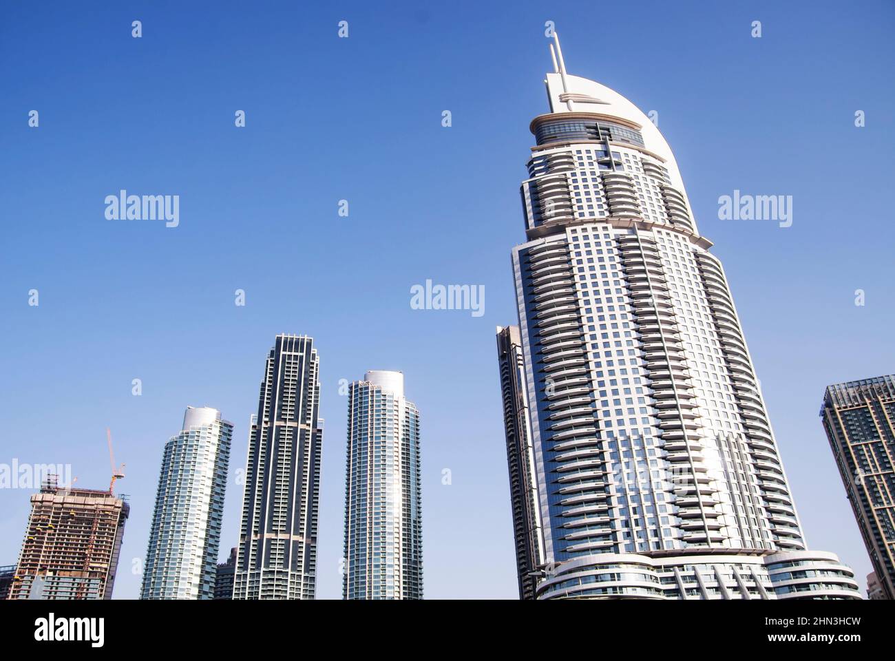 Dubai skyscrapers from ground hi-res stock photography and images - Alamy