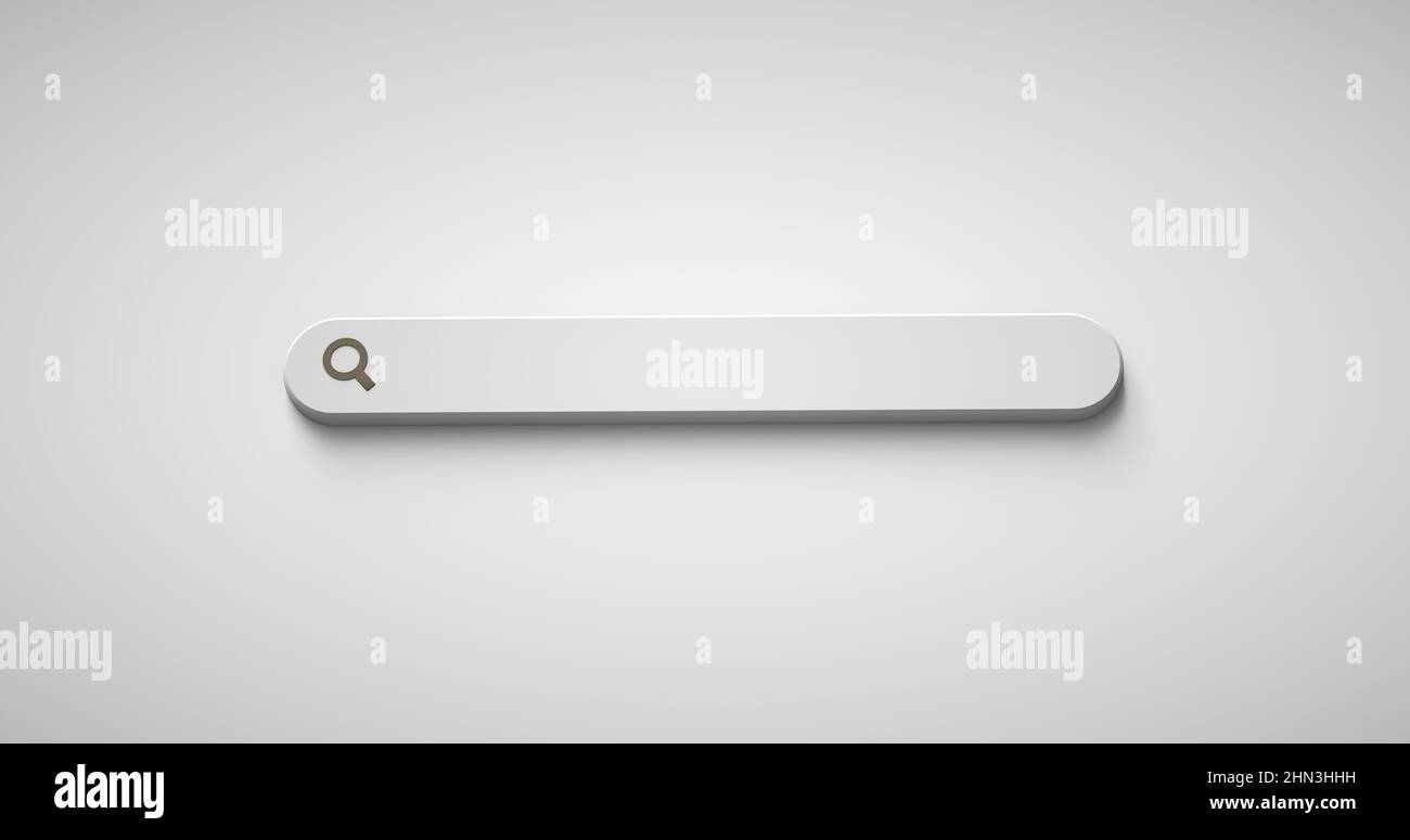 Minimal blank search bar on white background. Web search concept. 3D ...