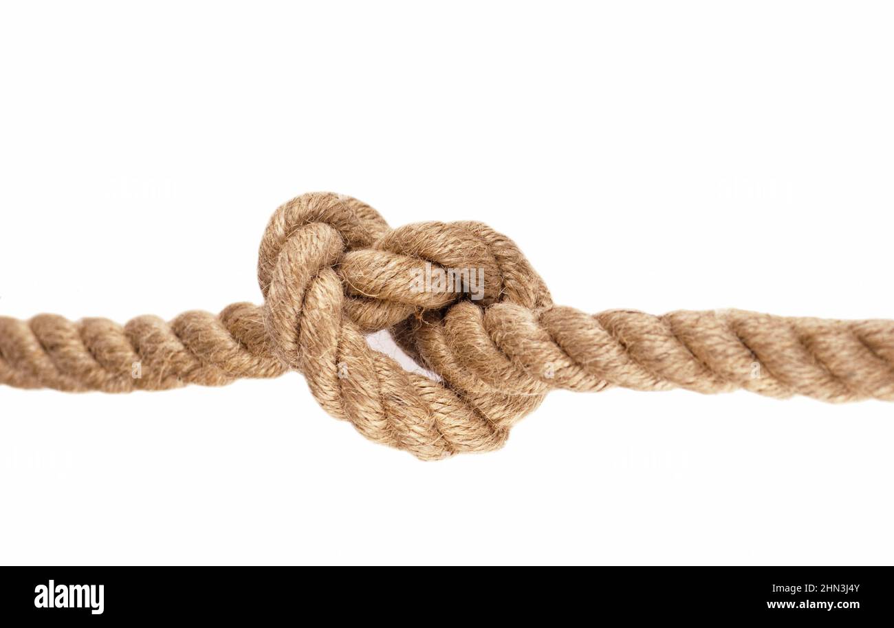 Rope with Reef Knot isolated on the white Background Stock Photo - Alamy