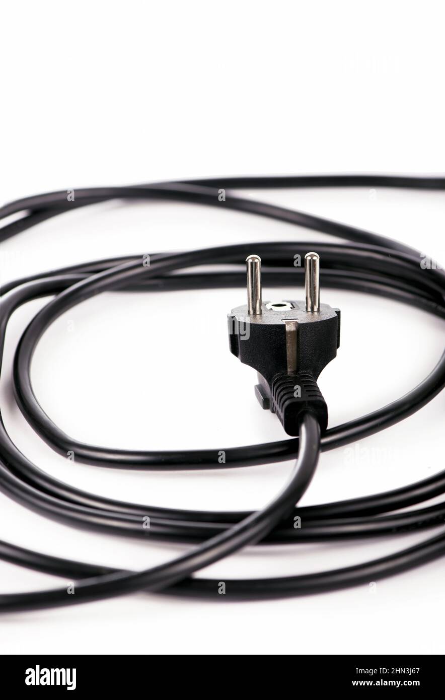 Electrical power cable. Object is isolated on white background without ...