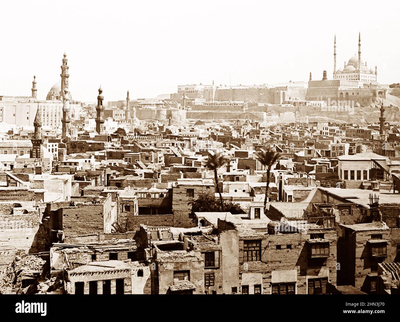 Panorama of Cairo, Egypt, Victorian period Stock Photo - Alamy