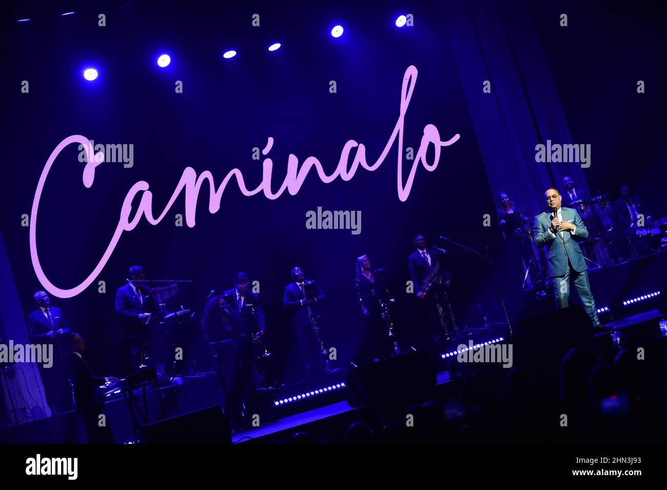 Miami Fl Usa 12th Feb 2022 Gilberto Santa Rosa Performs Live On Stage During The Camínalo 