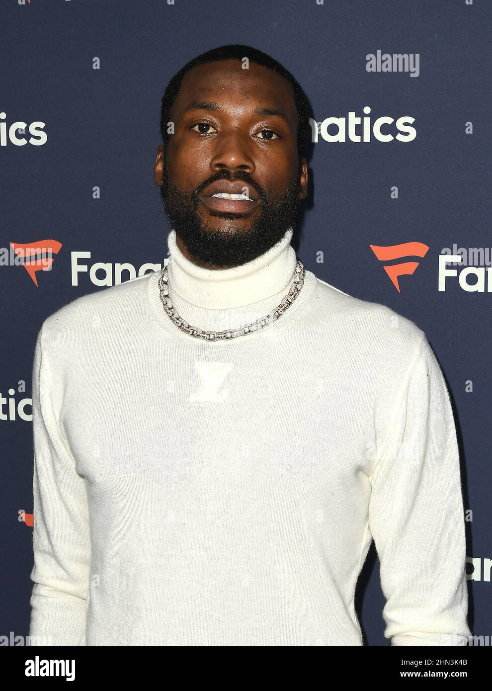 Meek Mill attends Michael Rubin's 2022 Fanatics Super Bowl Party on ...