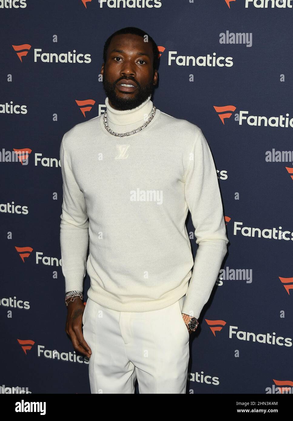 Meek Mill attends Michael Rubin's 2022 Fanatics Super Bowl Party on ...