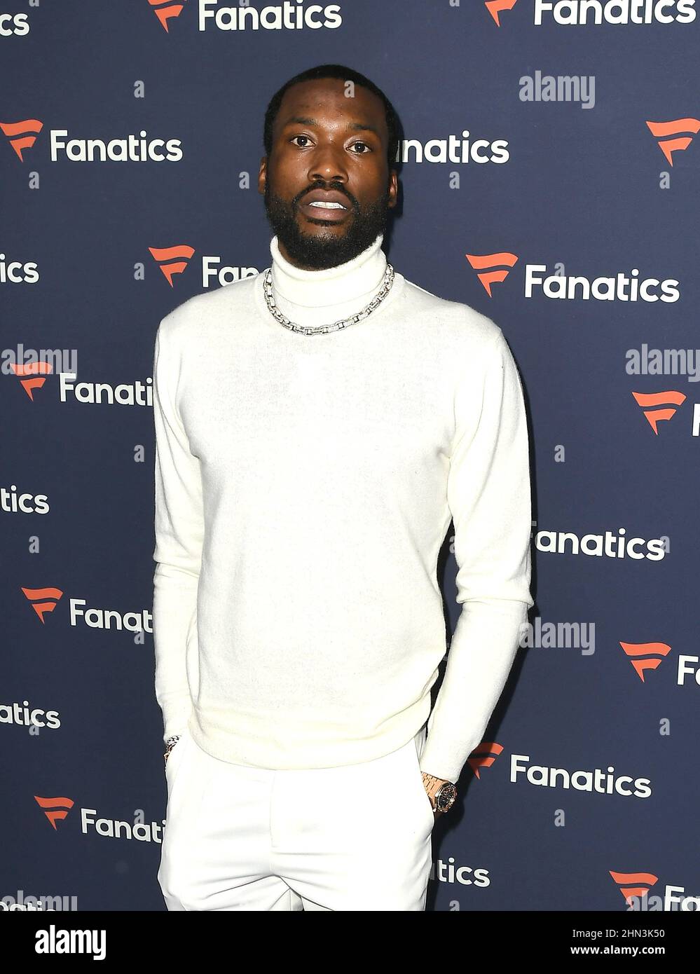 Meek Mill attends Michael Rubin's 2022 Fanatics Super Bowl Party on ...