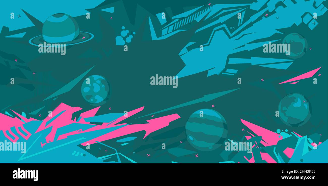 Abstract Colorful Cyber Urban Style Vector Metaverse Background With ...