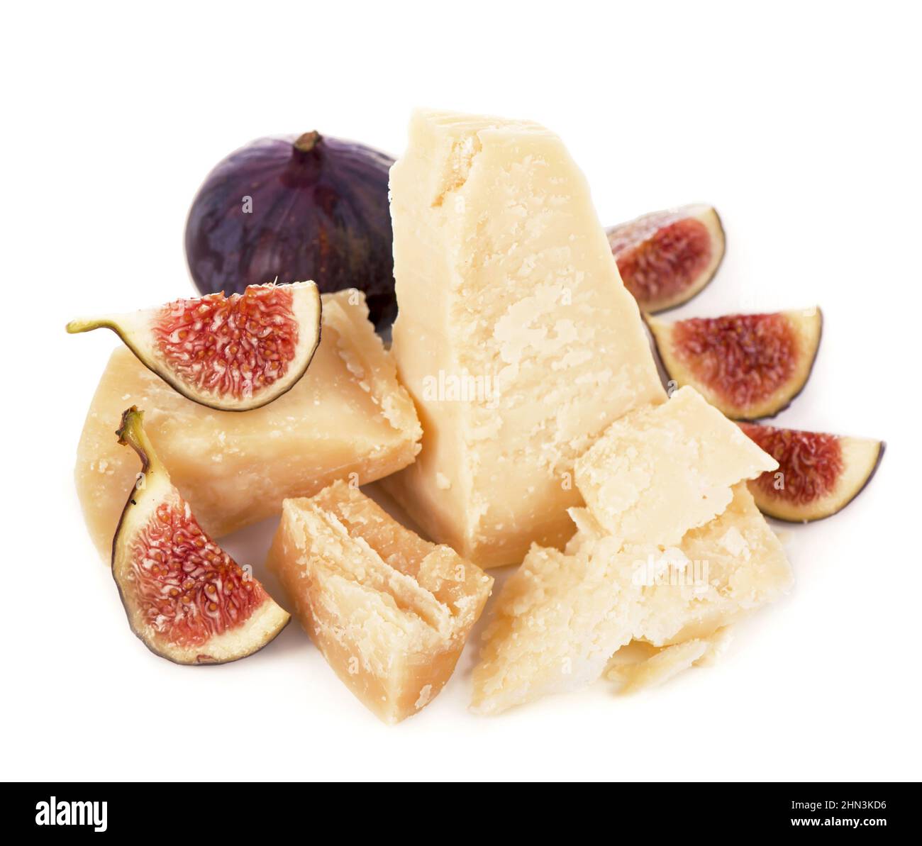 figs. cheese on a tray isolated on white background Stock Photo - Alamy