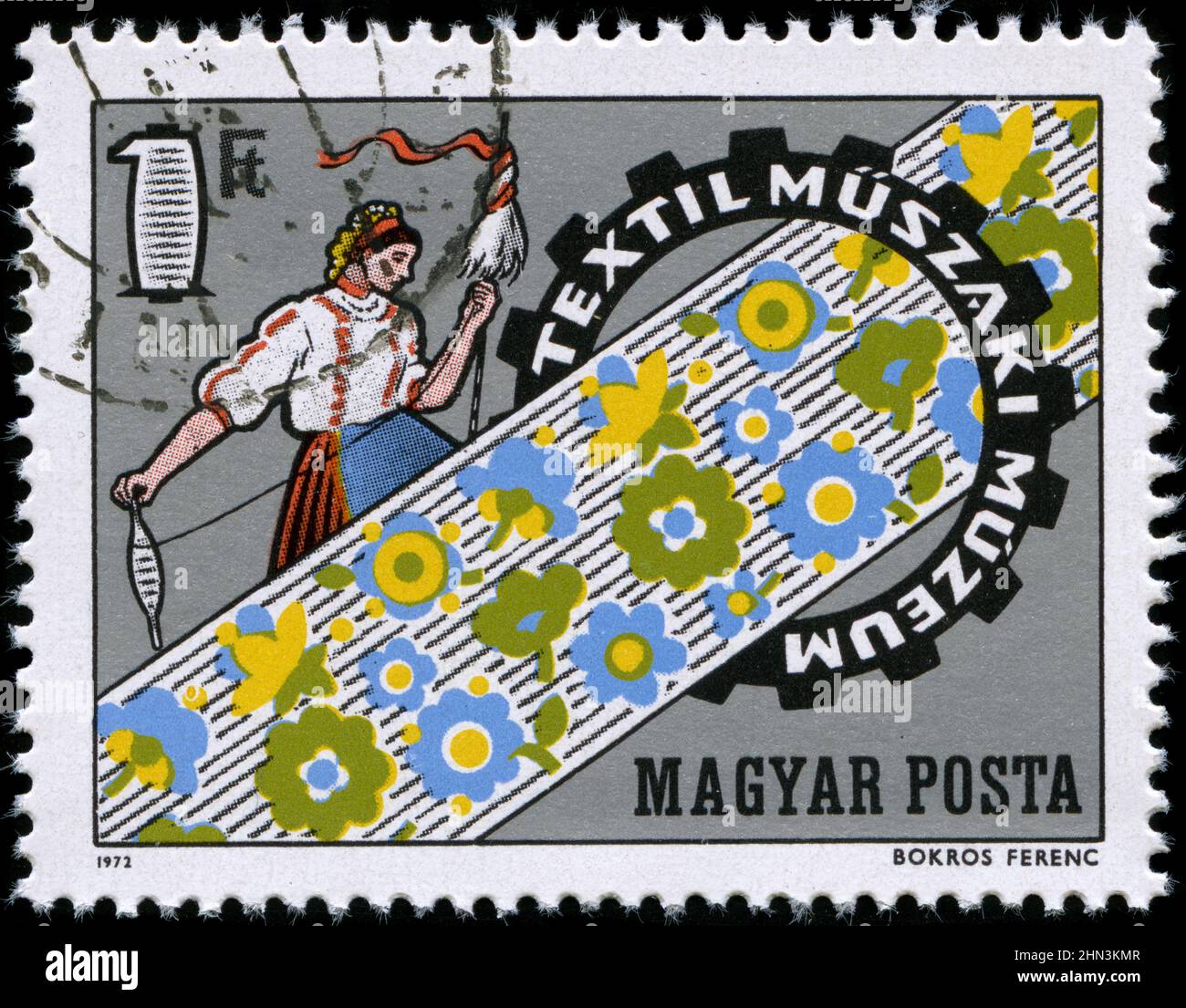 Postage stamp from Hungary in the Opening of the Museum of Textile ...