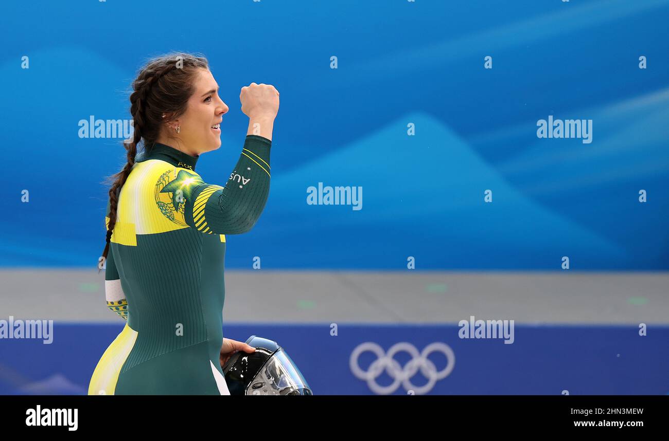 Beijing, China. 14th Feb, 2022. Breeana Walker of Australia reacts ...
