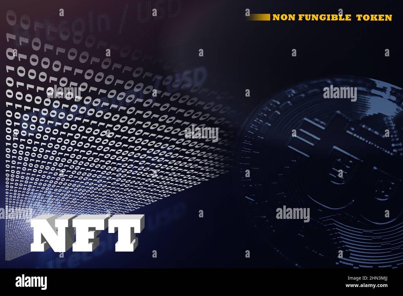 Concept of converting a work of art into a unique token. ART to NFT ...