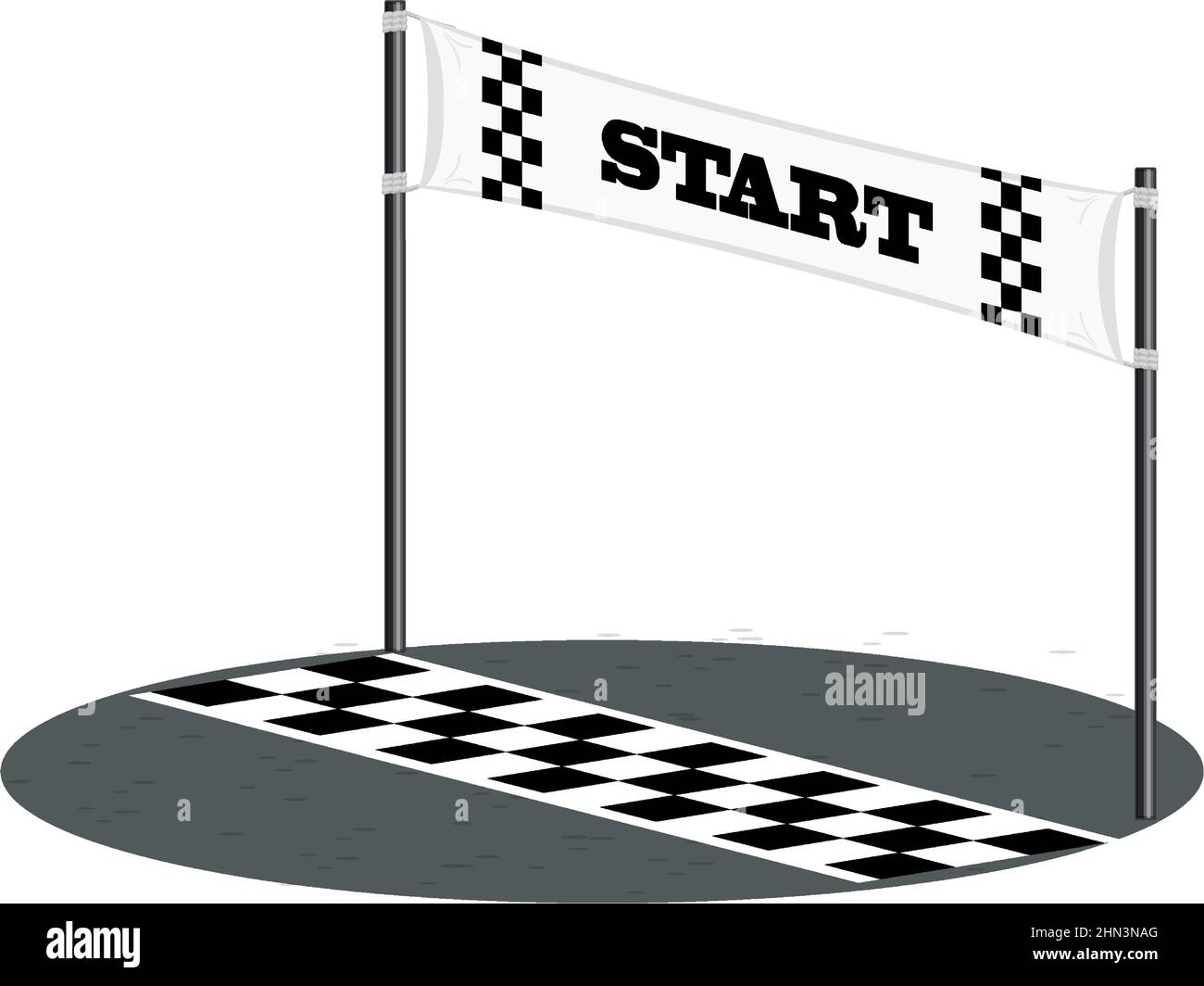 Race line with start banner isolated illustration Stock Vector Image ...