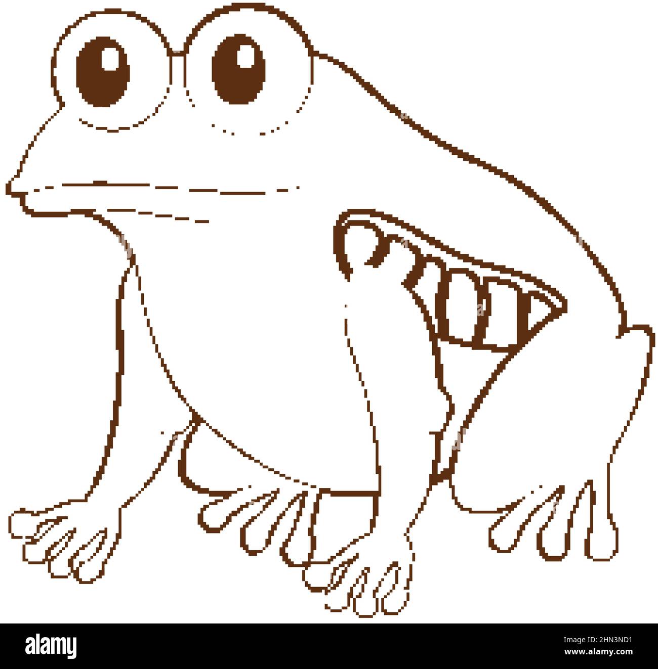Frog in doodle simple style on white background illustration Stock ...