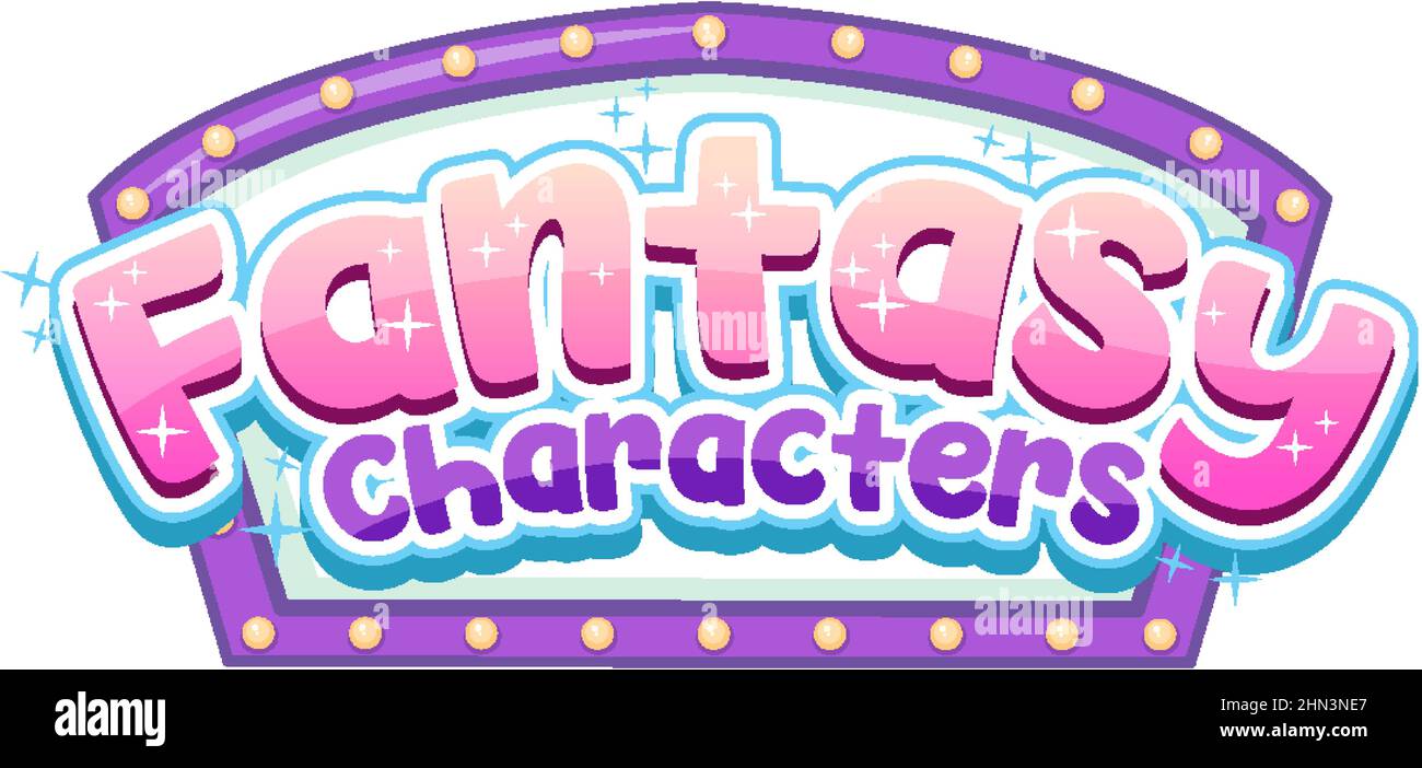 Fantasy Land text word with retro light banner illustration Stock ...