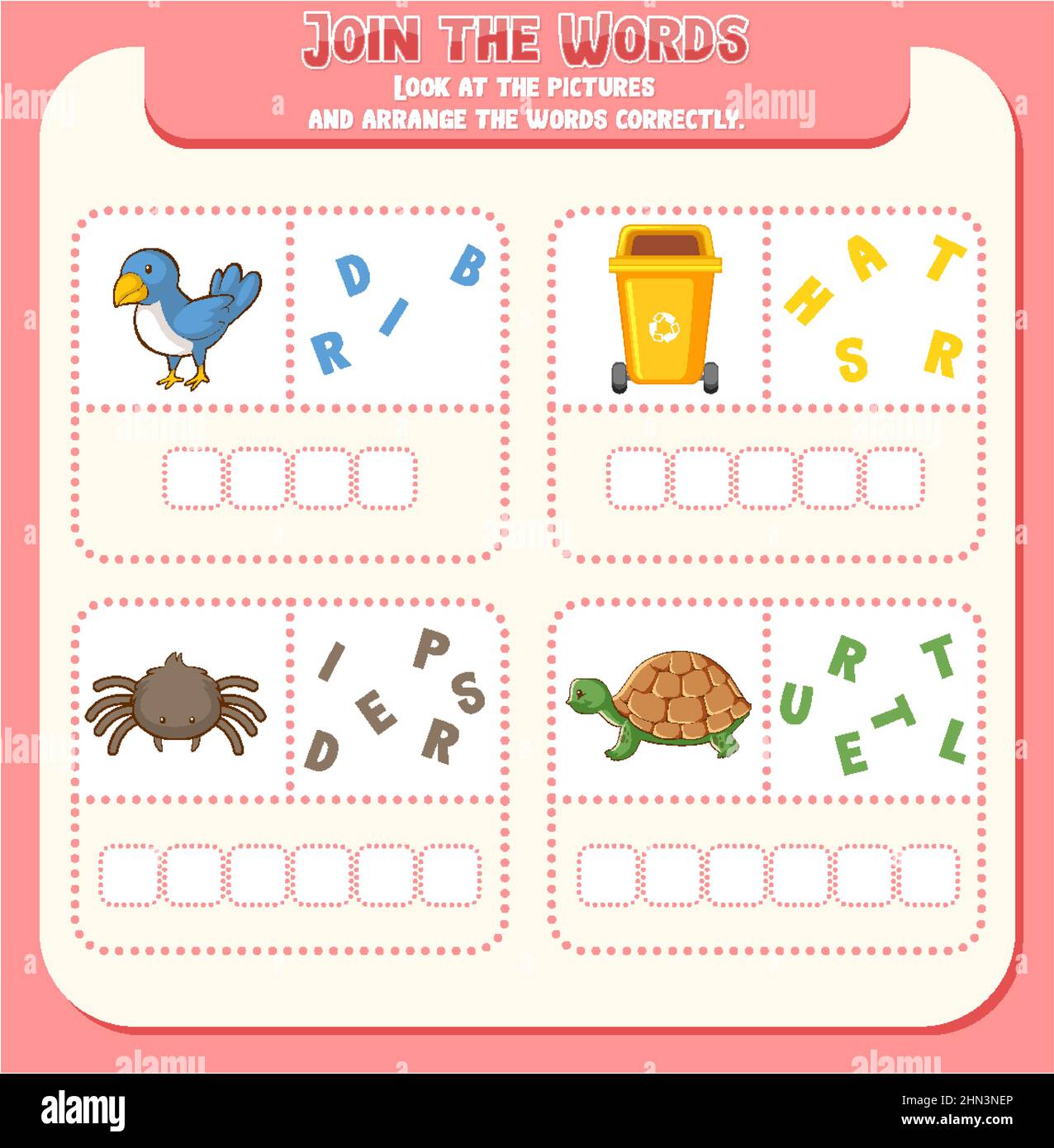 Spelling word game template illustration Stock Vector Image & Art - Alamy