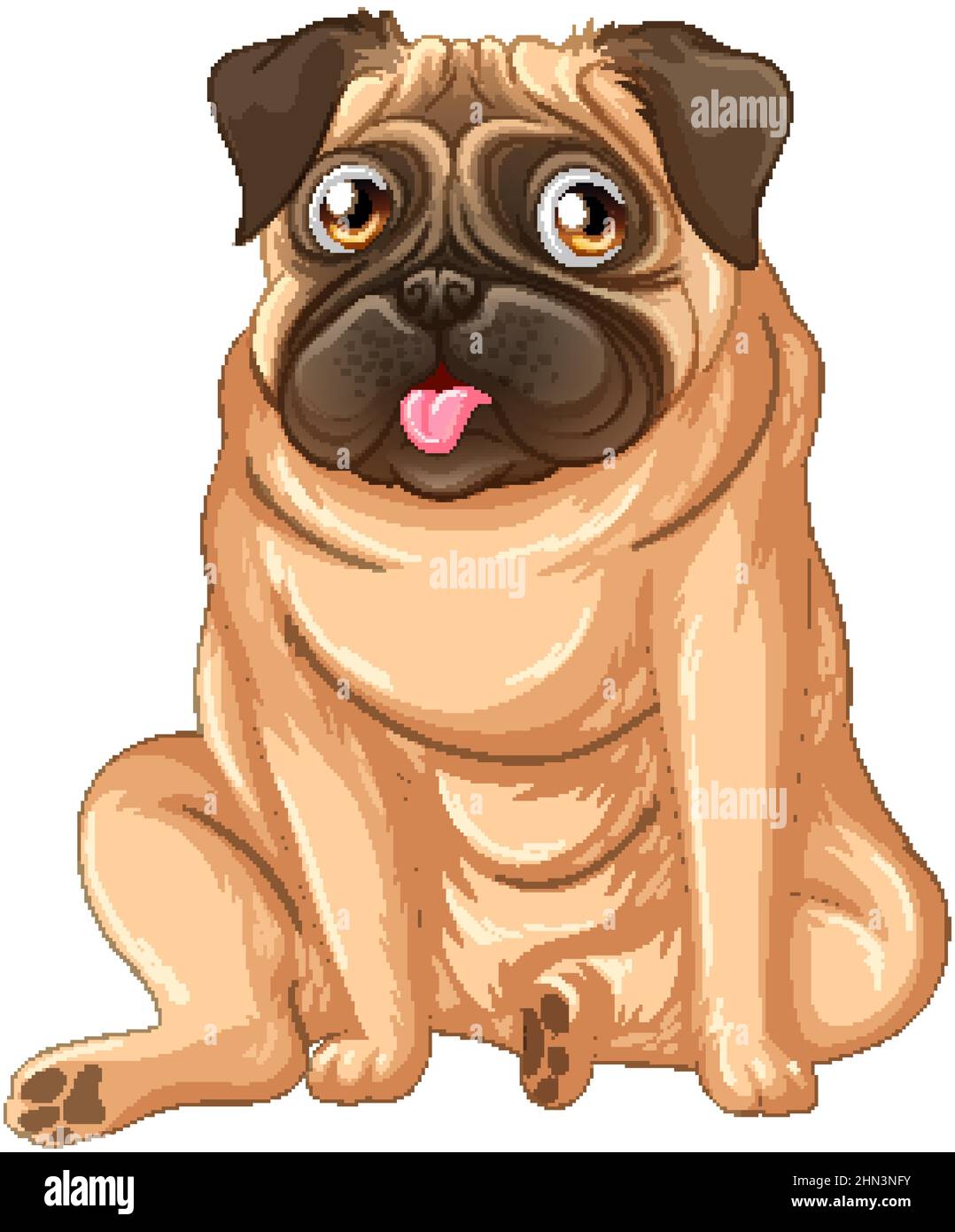 Puppy pug cartoon on white background illustration Stock Vector Image ...