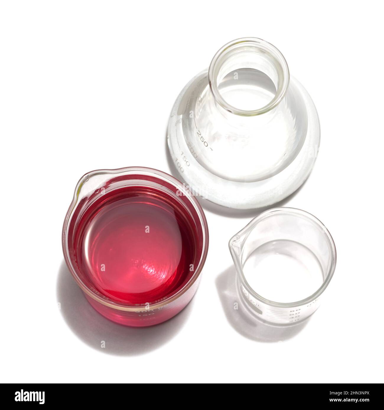 Chemicals ingredient on white laboratory table. Potassium Permanganate ...