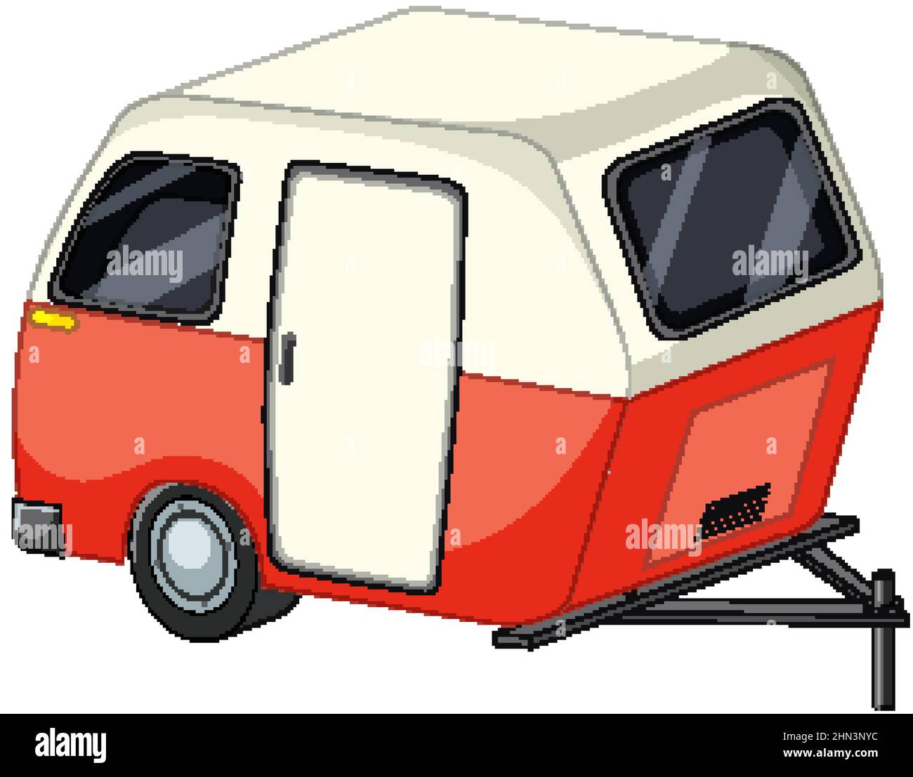 Cute caravan on white background illustration Stock Vector Image & Art ...
