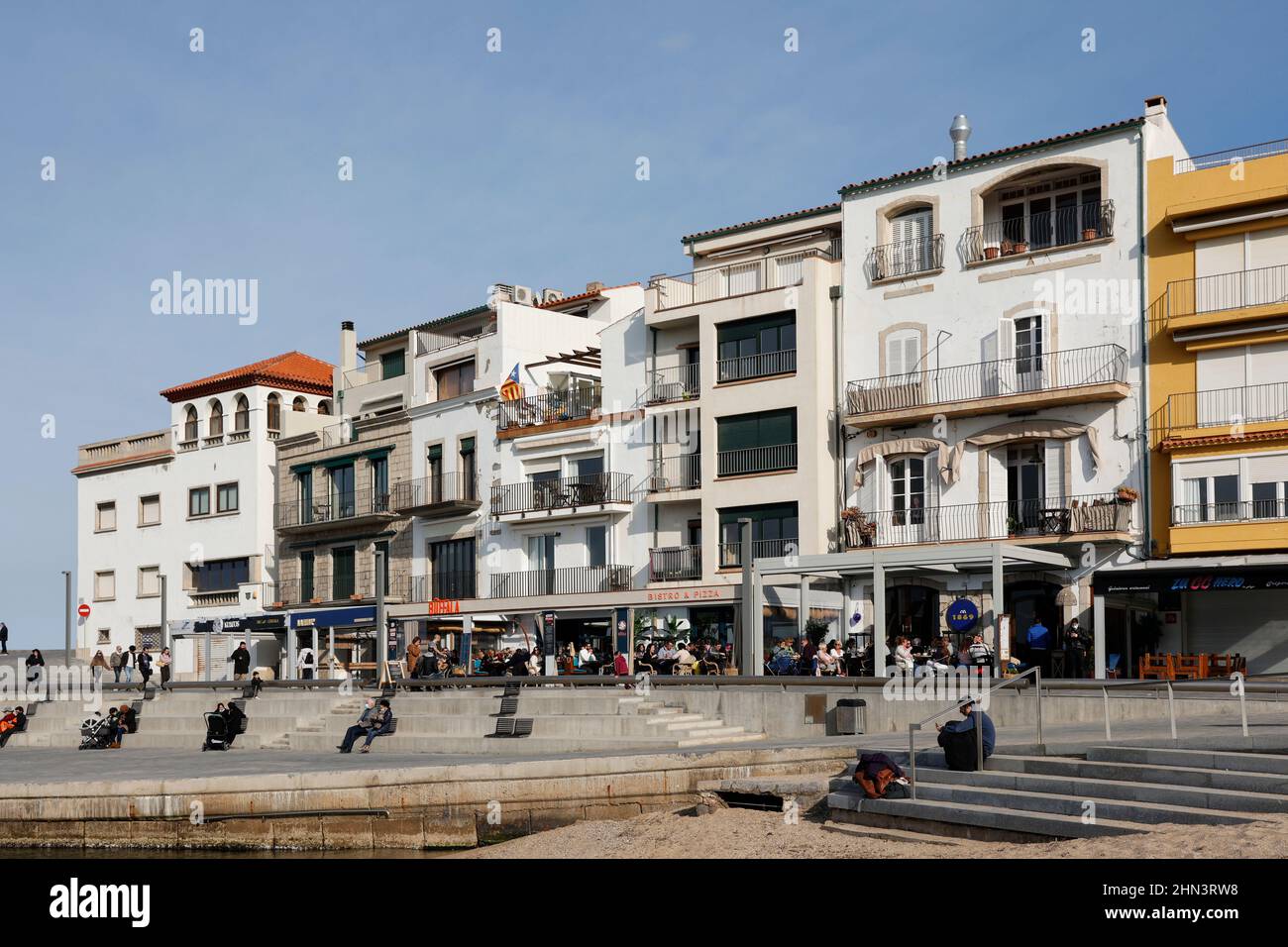 Fishing village of L'Escala on the Costa Brava in Catalonia, Spain ...