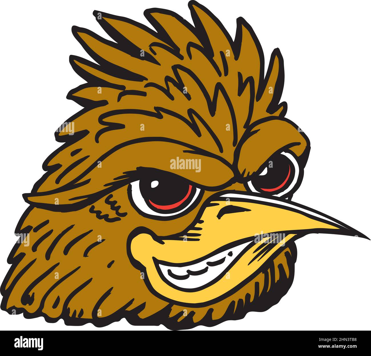 Road Runner Mascot Head Vector Illustration Stock Vector Image & Art ...