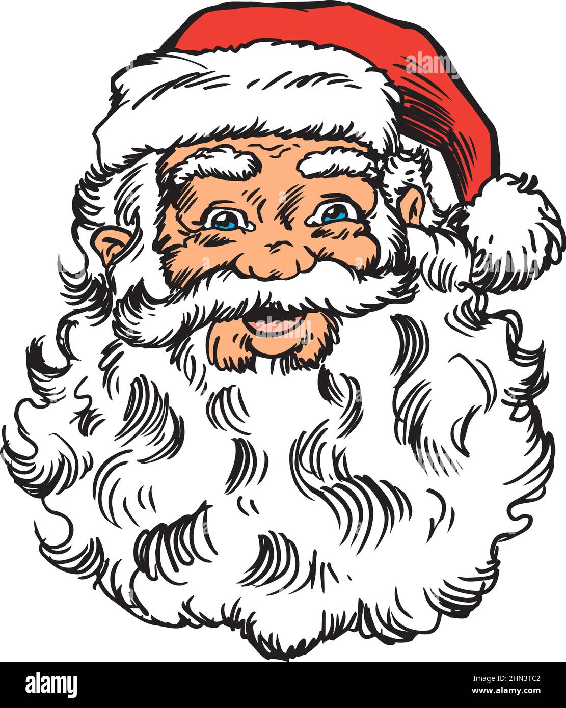Santa Claus Head Vector Illustration Stock Vector Image & Art - Alamy
