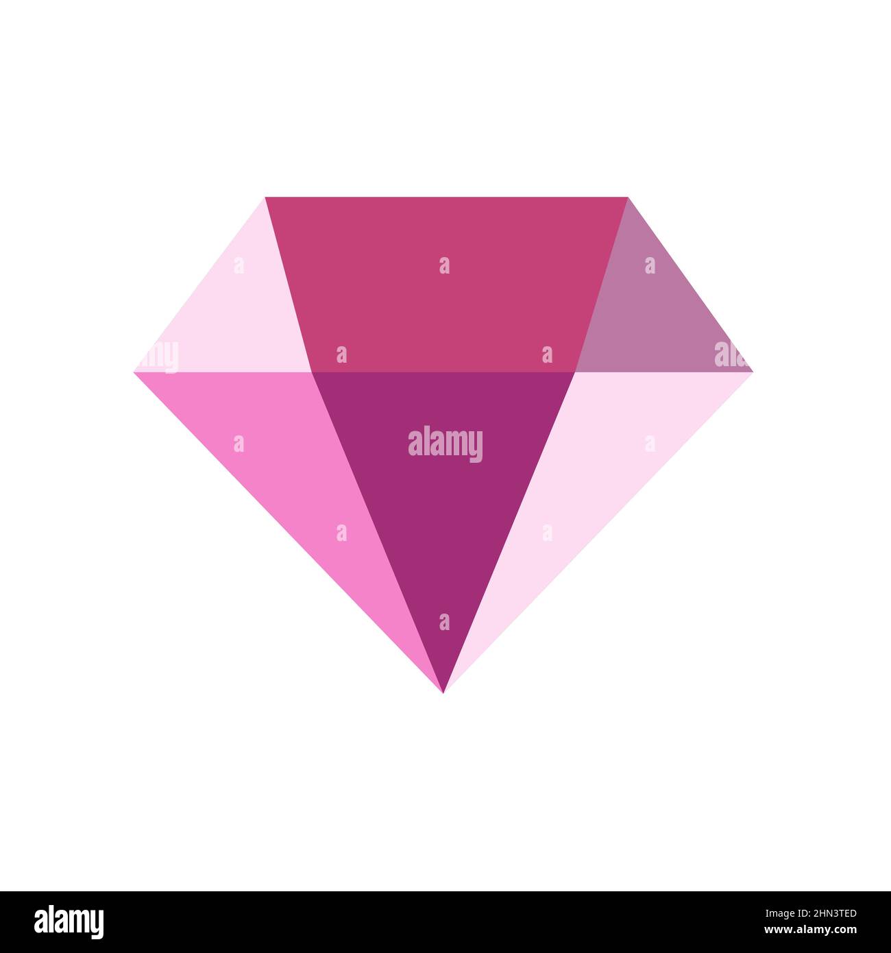 Vector pink diamond icon isolated on white background. Simple flat ...