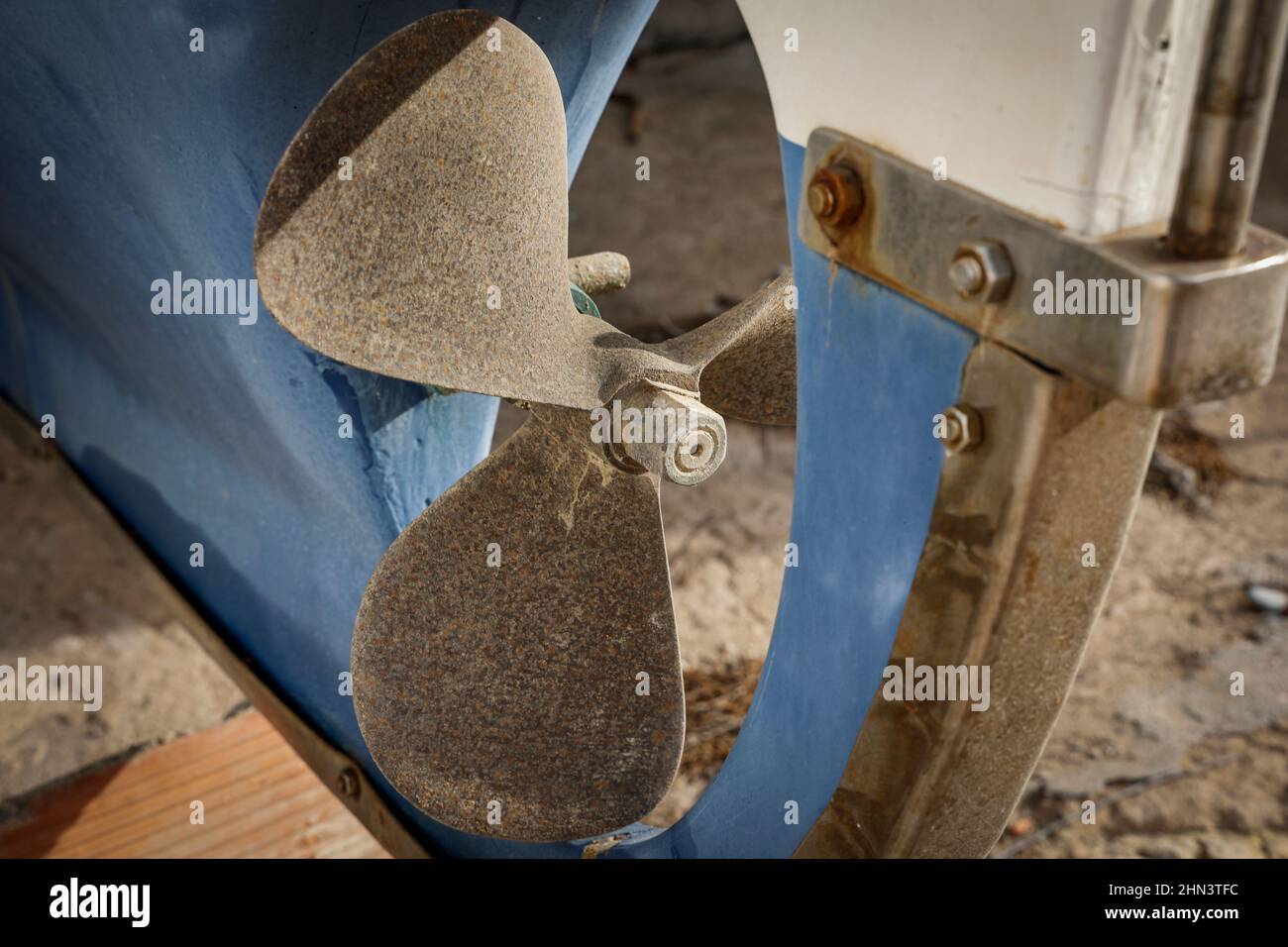 Fishing boat propellor Stock Photo - Alamy