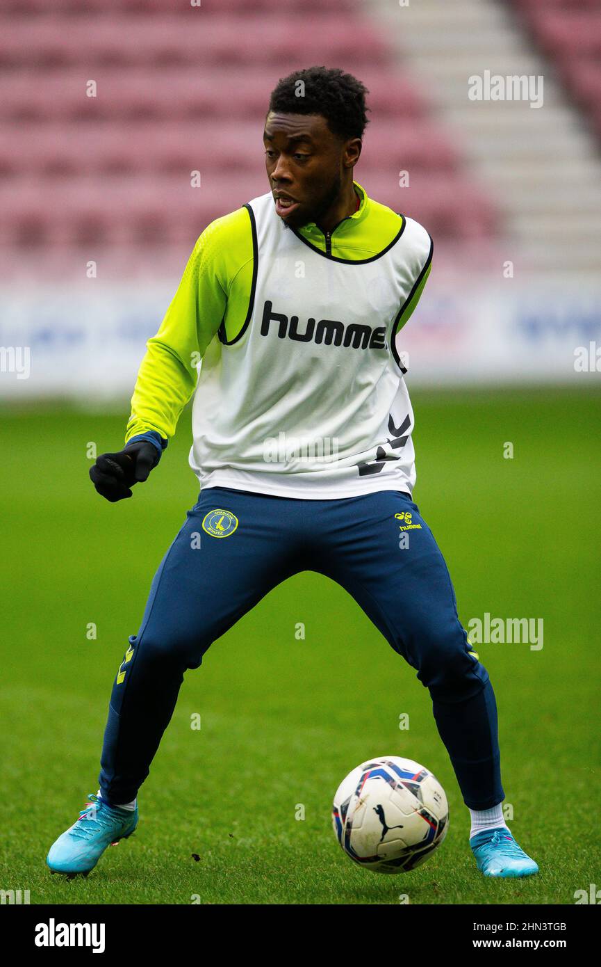 Charlton Athletic’s Nile John warms up ahead of the Sky Bet League One ...