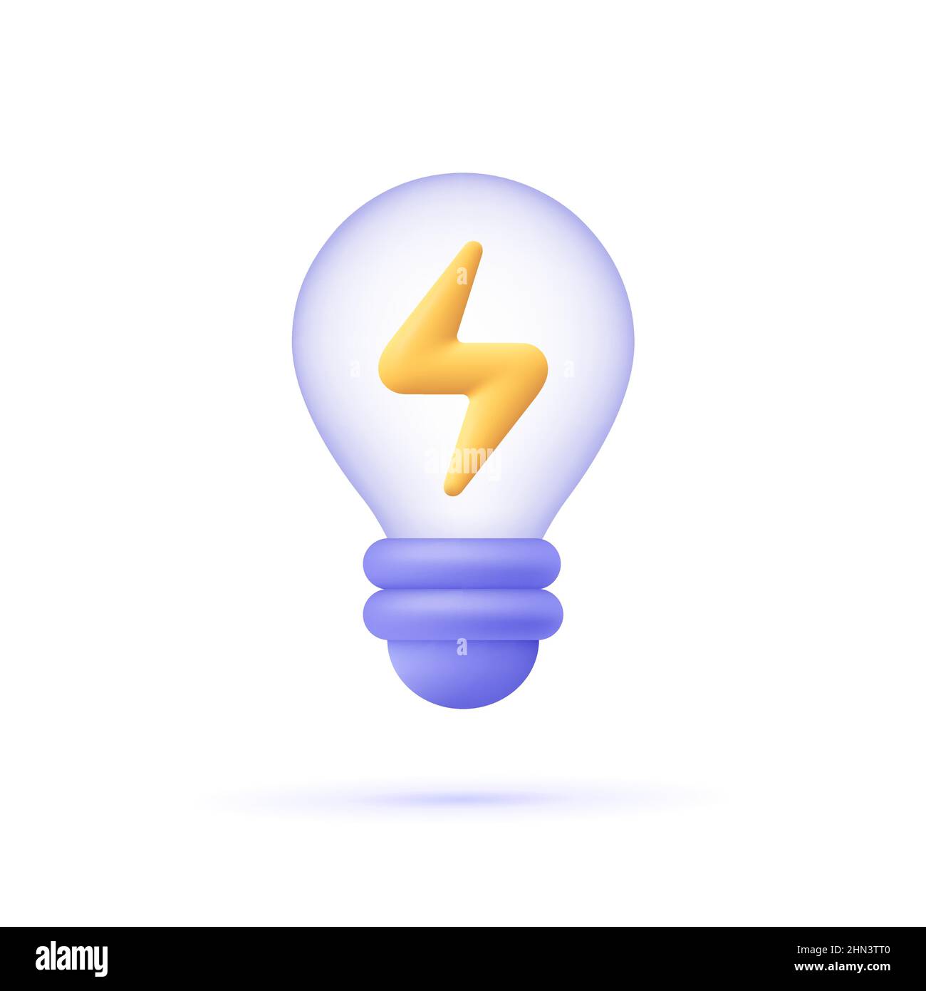 Light bulb with lightning symbol. Electricity and energy. 3d vector ...