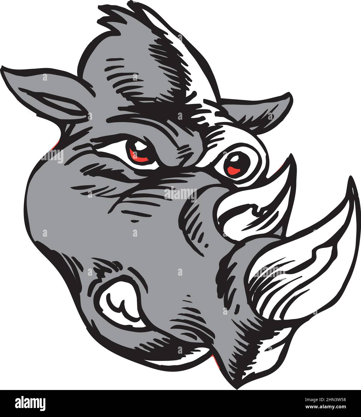 Rhino Head Mascot Vector Illustration Stock Vector Image & Art - Alamy