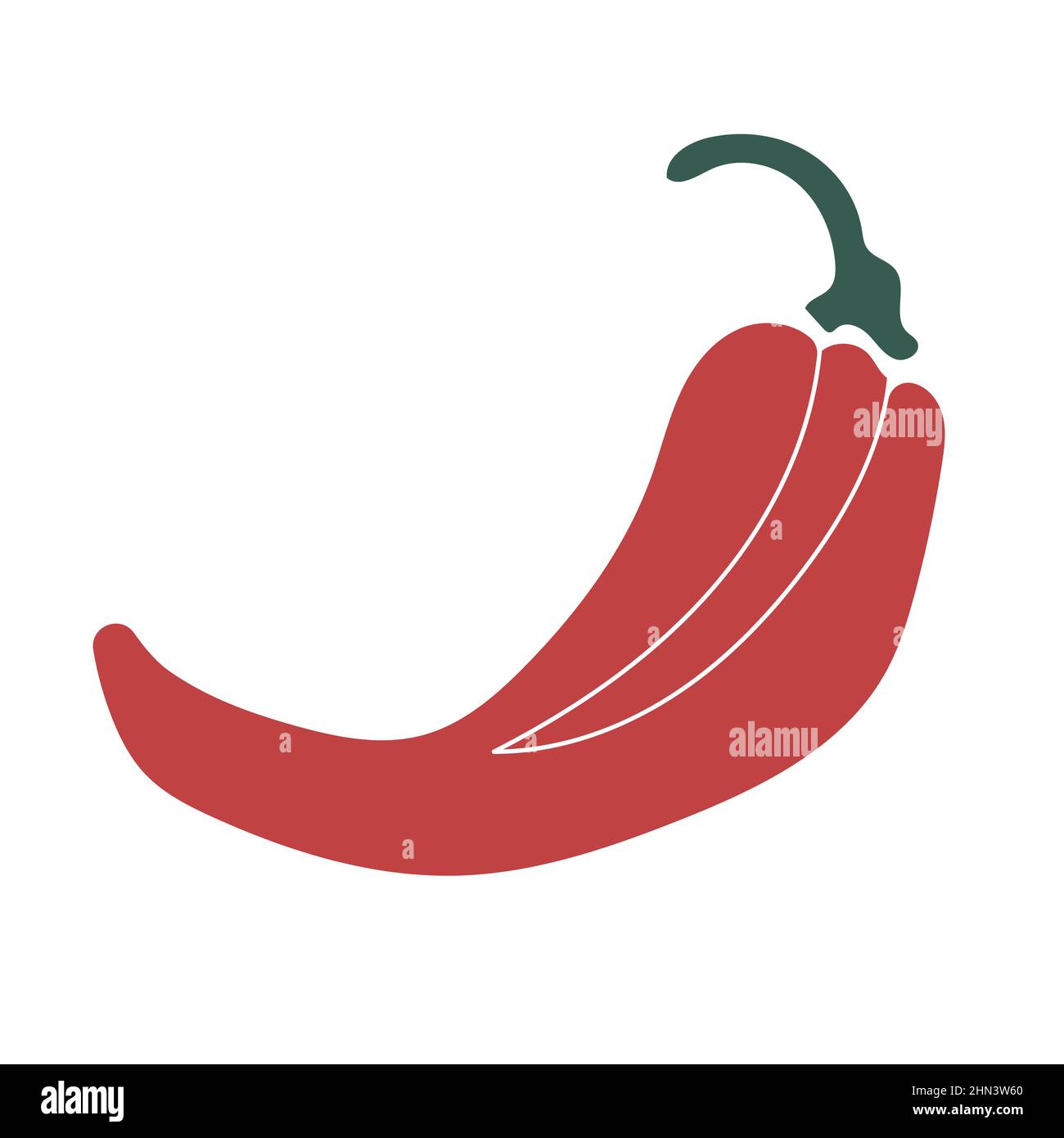 Chilli pepper. Simple hand drawn vector flat cartoon illustration on ...