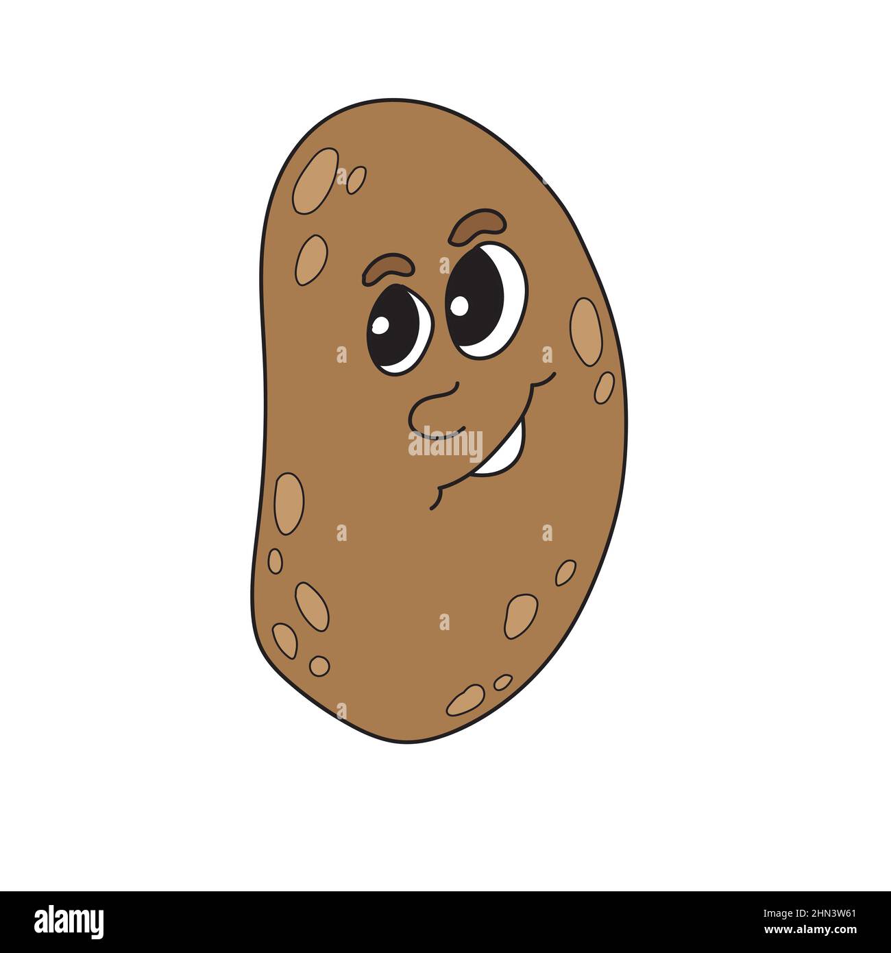 Cute happy smiling funny potato. Vector flat cartoon character isolated ...