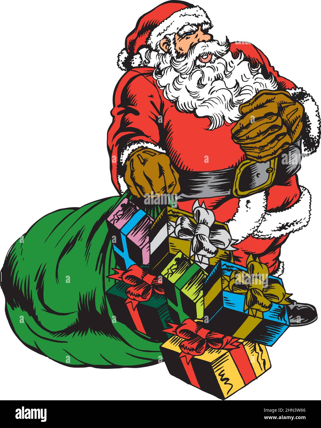 Santa Claus Bag Vector Illustration Stock Vector Image & Art - Alamy