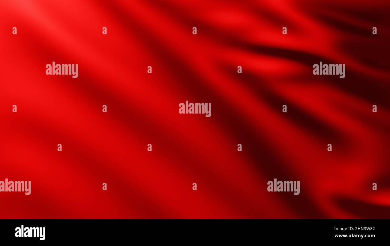 Red Flag fullscreen background in the wind with wave patterns Stock ...