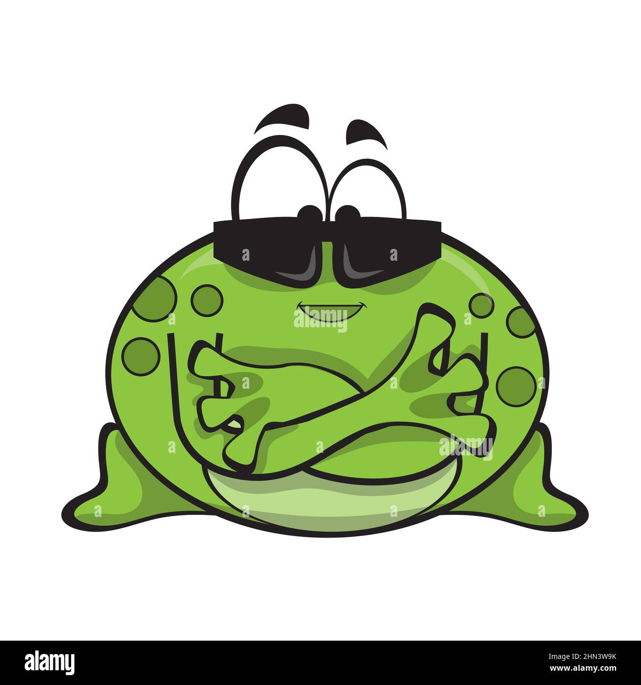 Cartoon frog character wearing sunglasses with crossed arms. Cartoon ...