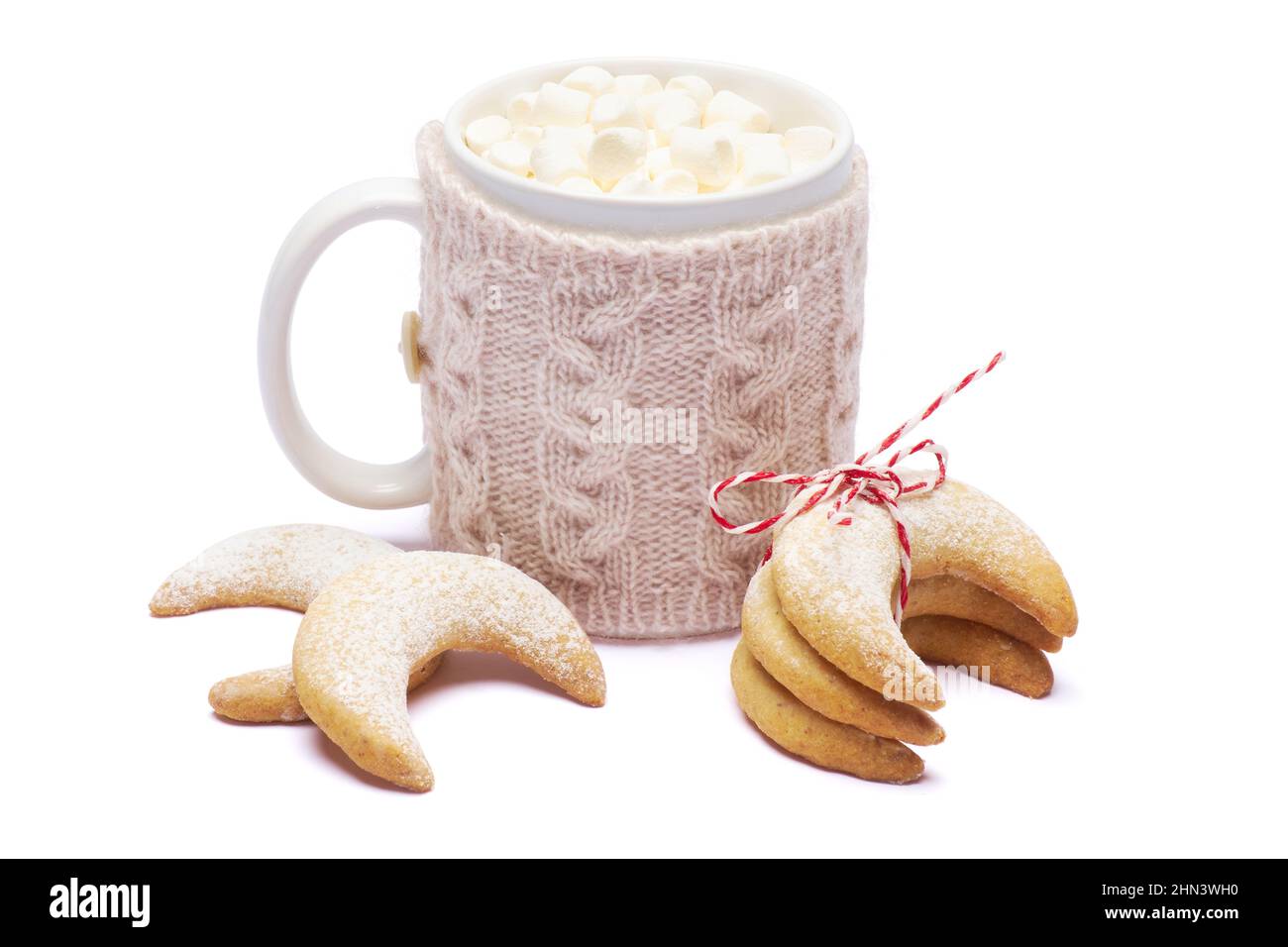 Rope tied pile of traditional Vanillekipferl vanilla kipferl cookies ...