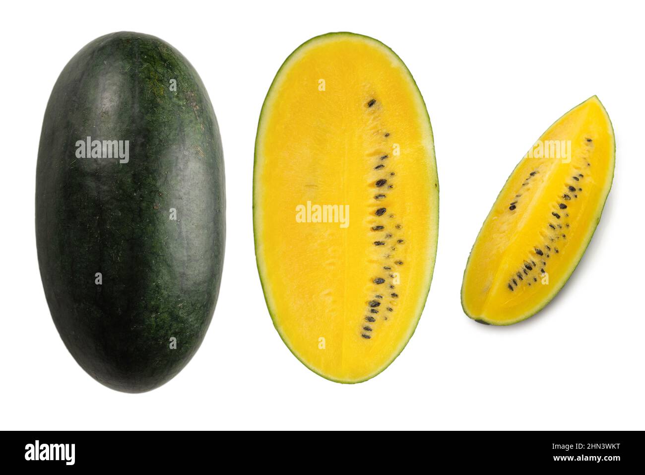 Yellow watermelon isolated on white background Stock Photo - Alamy