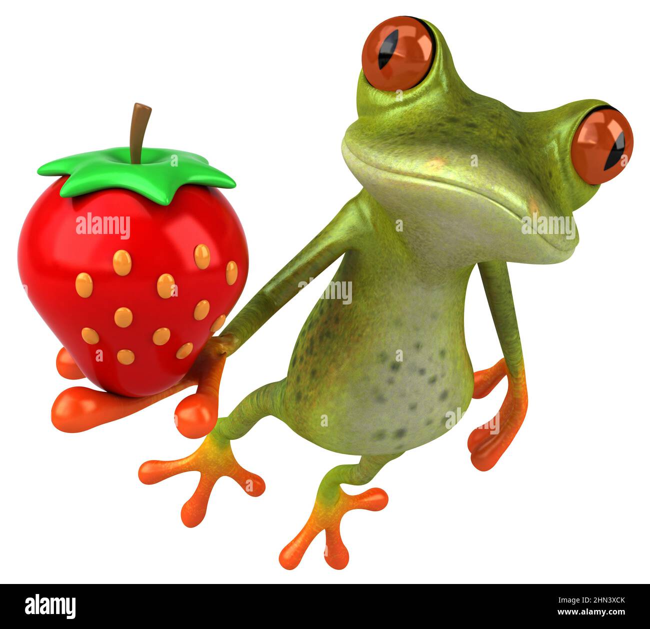 Fun frog - 3D Illustration Stock Photo - Alamy