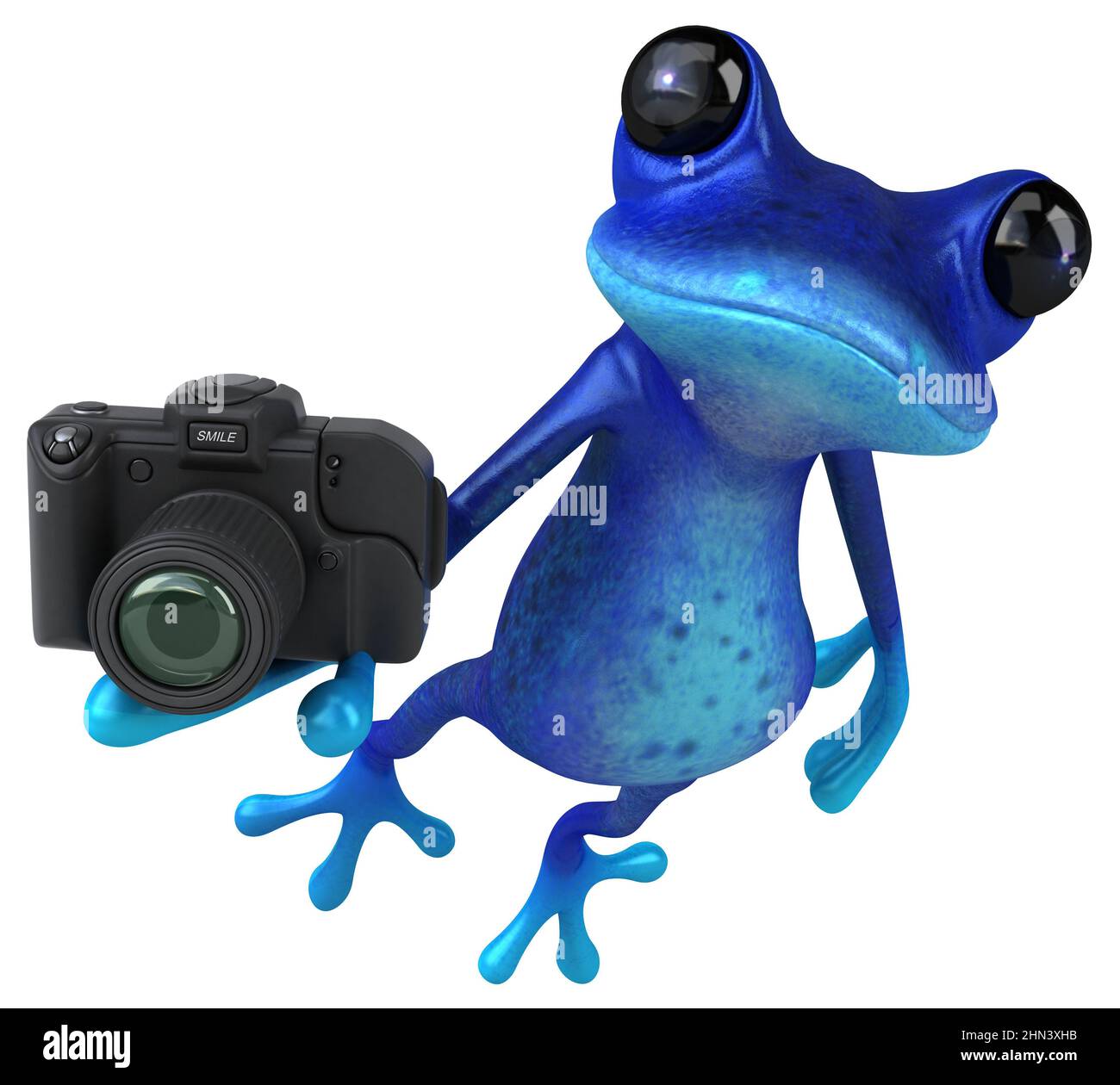 Fun blue frog - 3D Illustration Stock Photo - Alamy