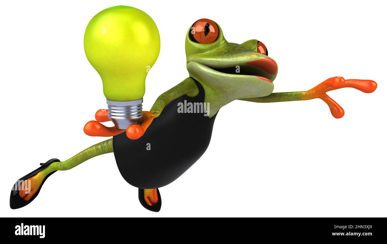 Fun frog - 3D Illustration Stock Photo - Alamy