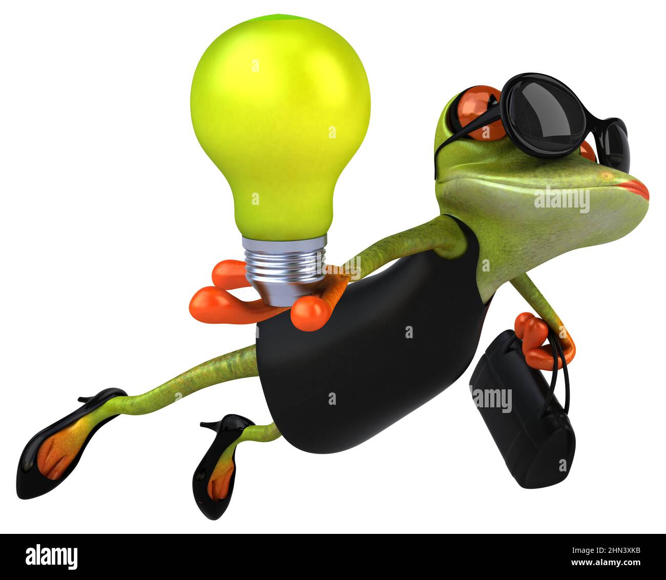 Fun frog - 3D Illustration Stock Photo - Alamy