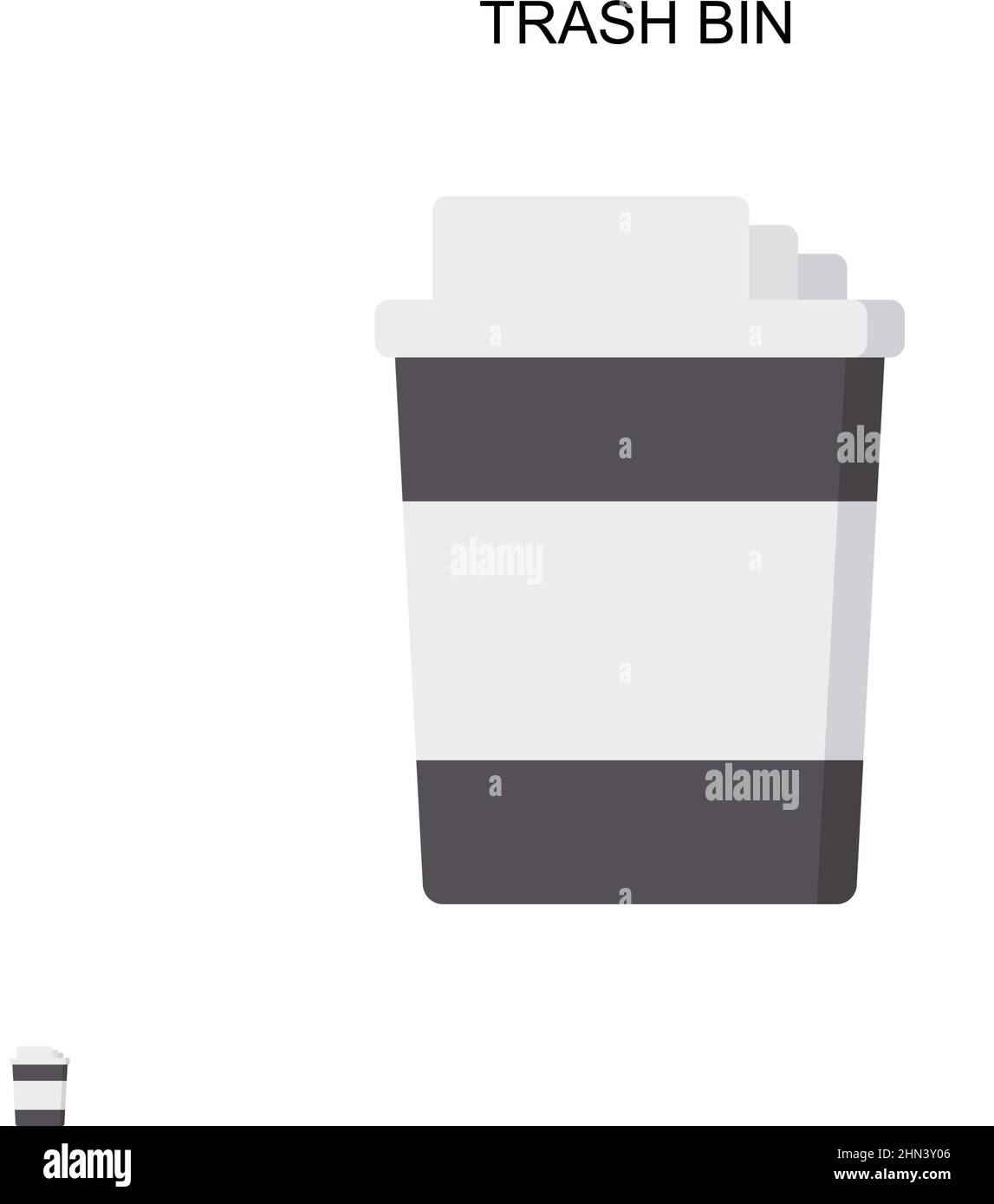 Trash bin Simple vector icon. Illustration symbol design template for ...