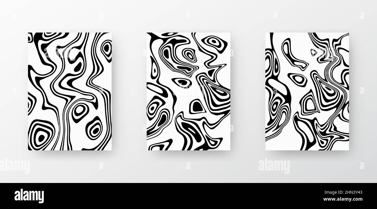 Template set. Liquid cover black-white background. Template design ...