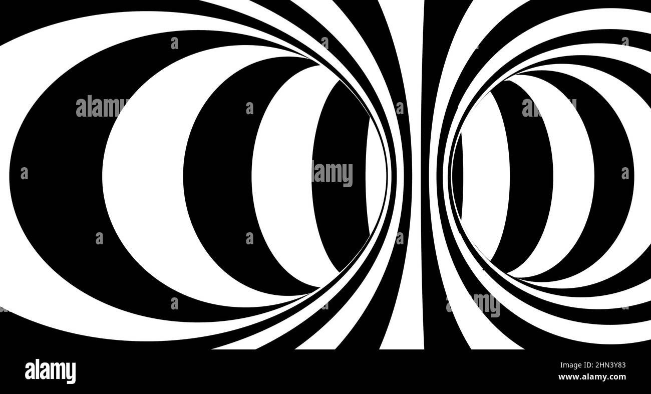 Optical illusion abstract background, black and white stripes.Vector ...