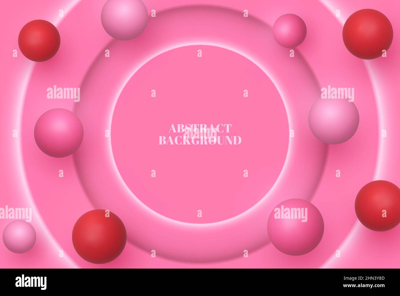 3D pink realistic spheres, shade abstract vector background, pink ...